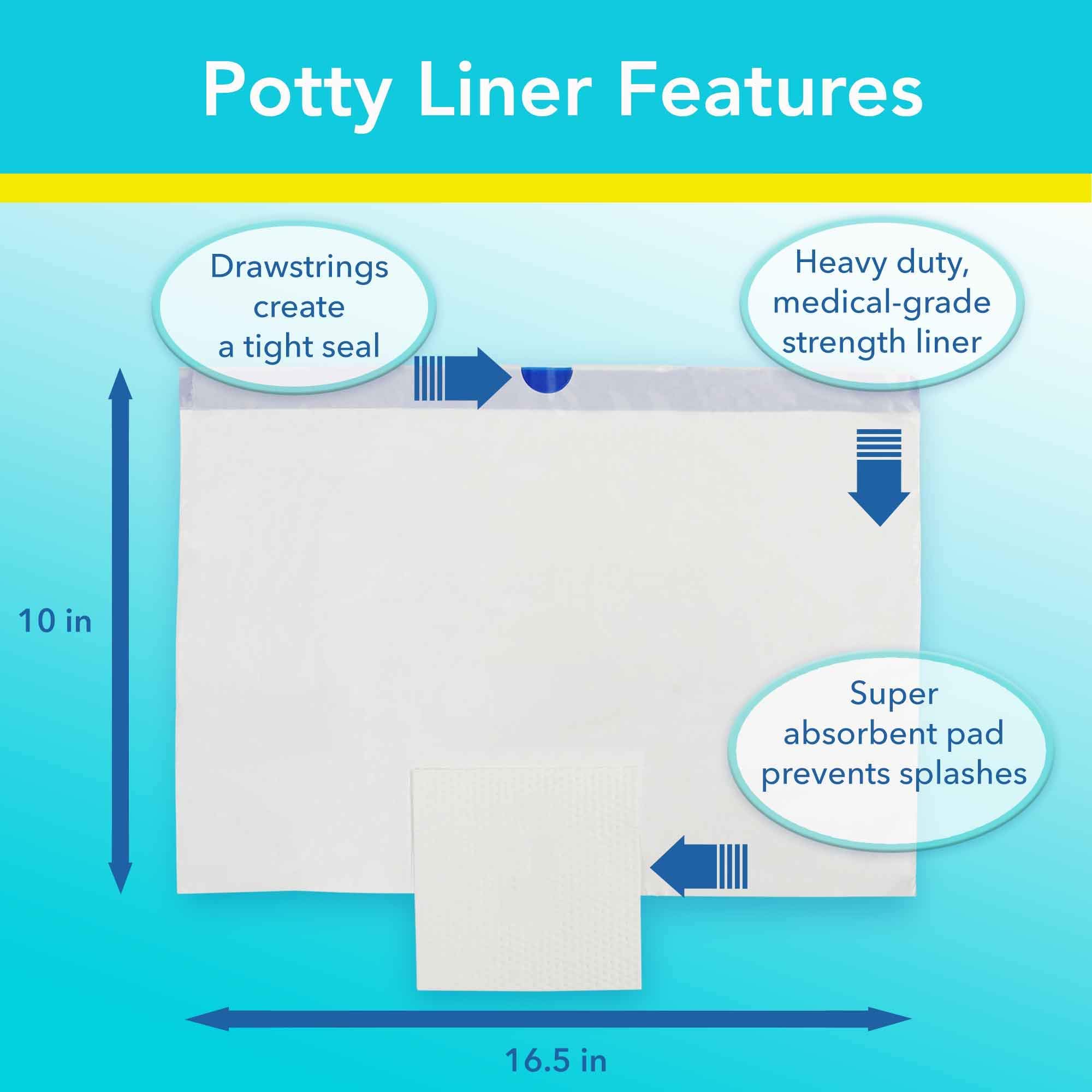 Disposable Potty Liners Pack of 30 Liners - Never Clean A Potty Again - PottyMate Liners with Super Absorbent Pad - Fits Any Standard or Travel Potty - by Cleanis