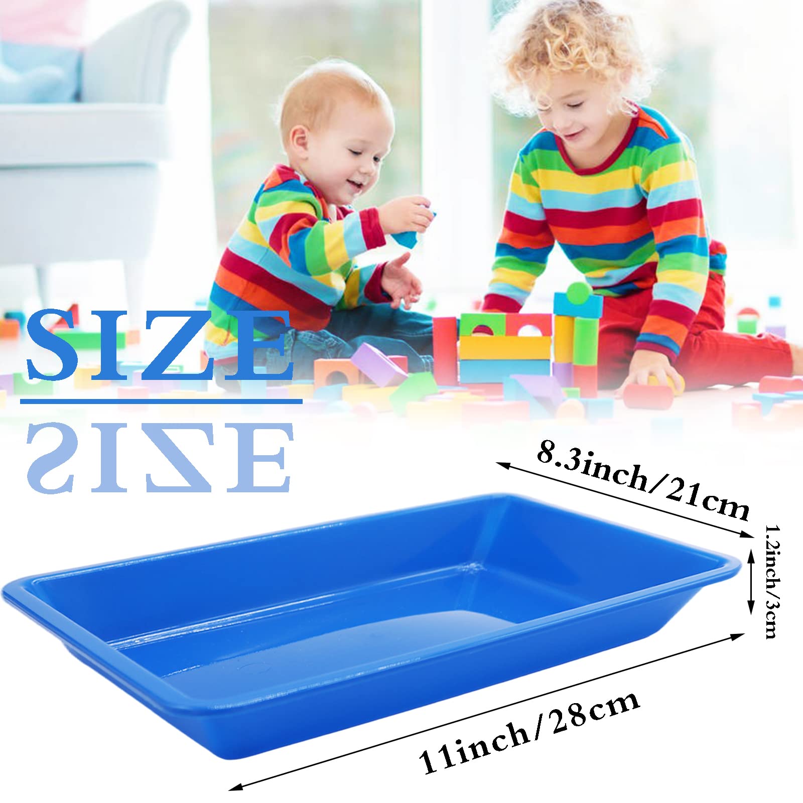 10 Pack Plastic Art Trays,8 Colors Activity Trays Sensory Tray,Sand Tray Serving Trays,Art Trays for Kids,Crafts Organizer,DIY Projects,Painting,Beads,Home,School