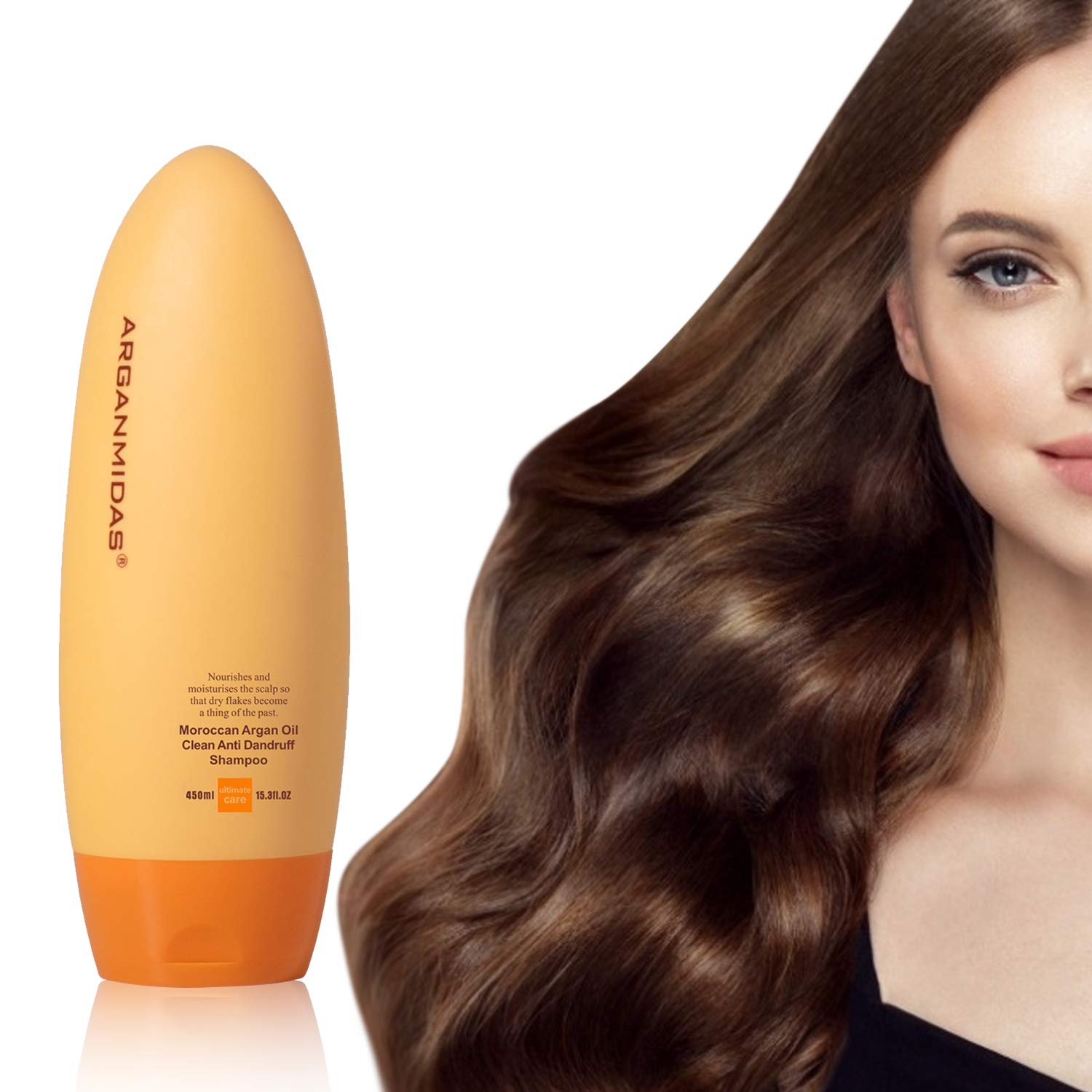 ARGANMIDAS Anti-Dandruff Moisturizing Shampoo for Dry, Flaky and Itchy Scalp - Treats and Prevents Dandruff for Women and Men, 15.3 Fl Oz