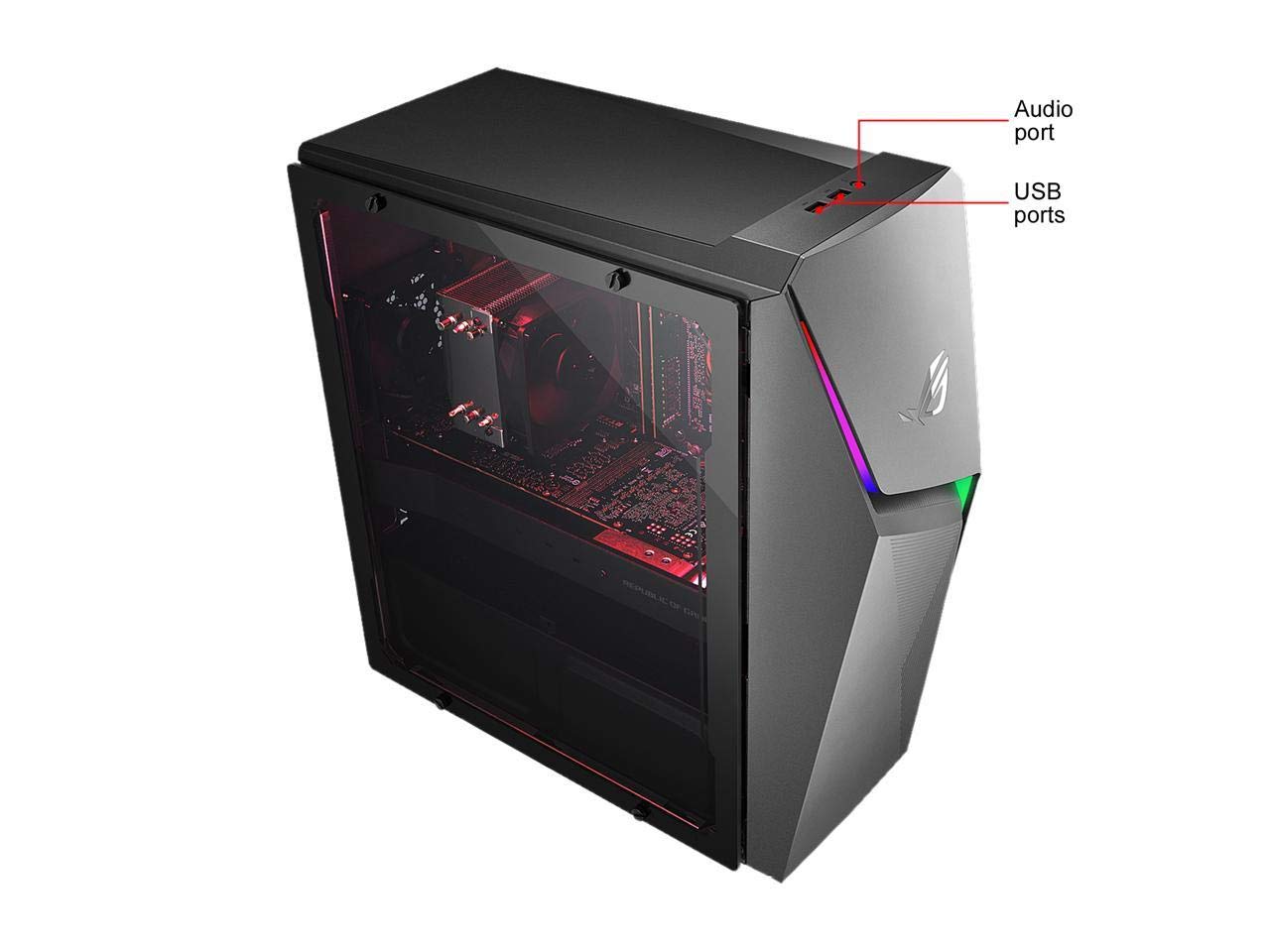 ASUS ROG Strix GL10DH-RH752 Gaming Desktop Computer, AMD Ryzen 7 3700X 3.60GHz, 8GB RAM, 1TB SSD + 1TB HDD, NVIDIA GeForce GTX 1650 4GB, Windows 10 Home