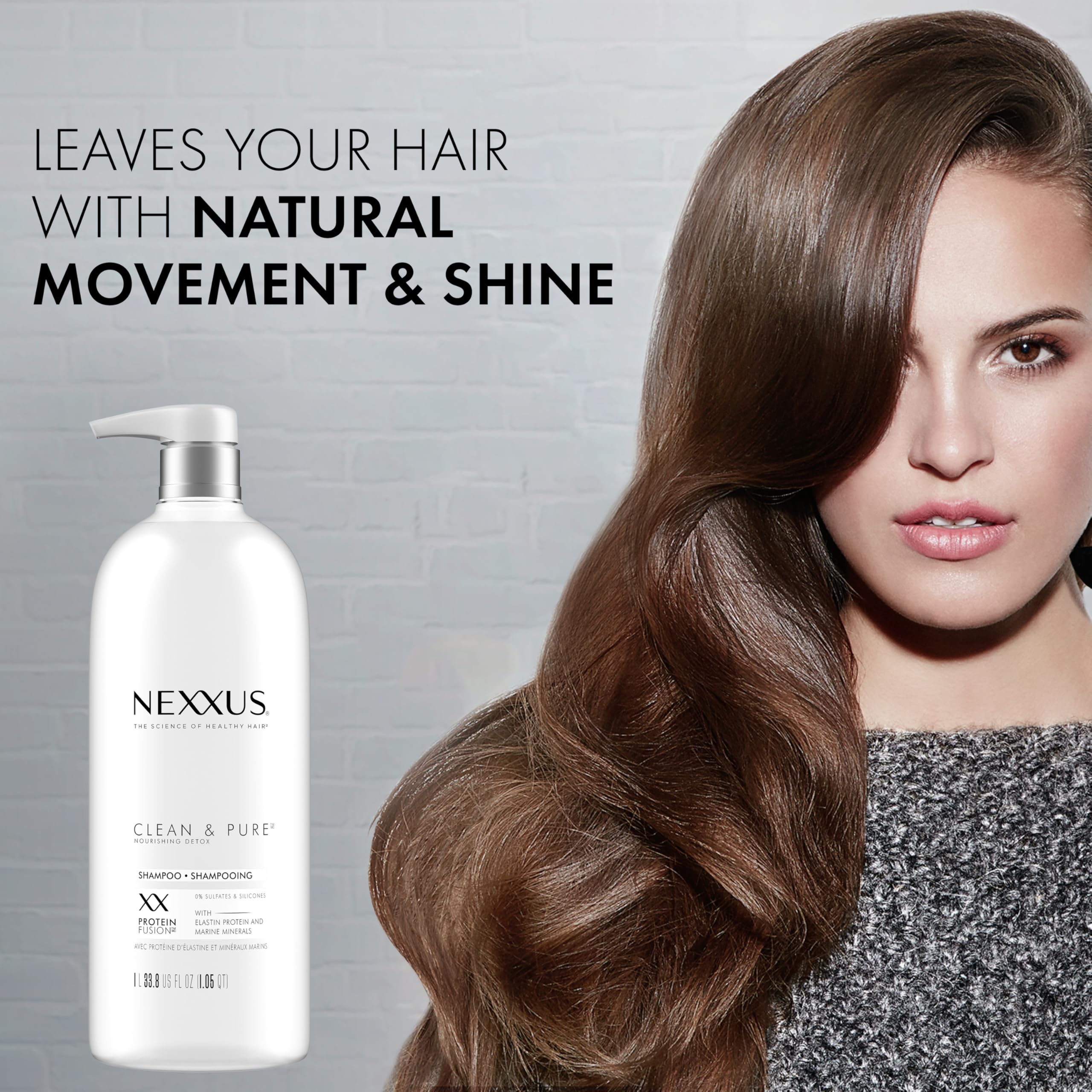 Nexxus Clean and Pure Clarifying Shampoo, With ProteinFusion, Nourished Hair Care Silicone, Dye And Paraben Free 33.8 oz