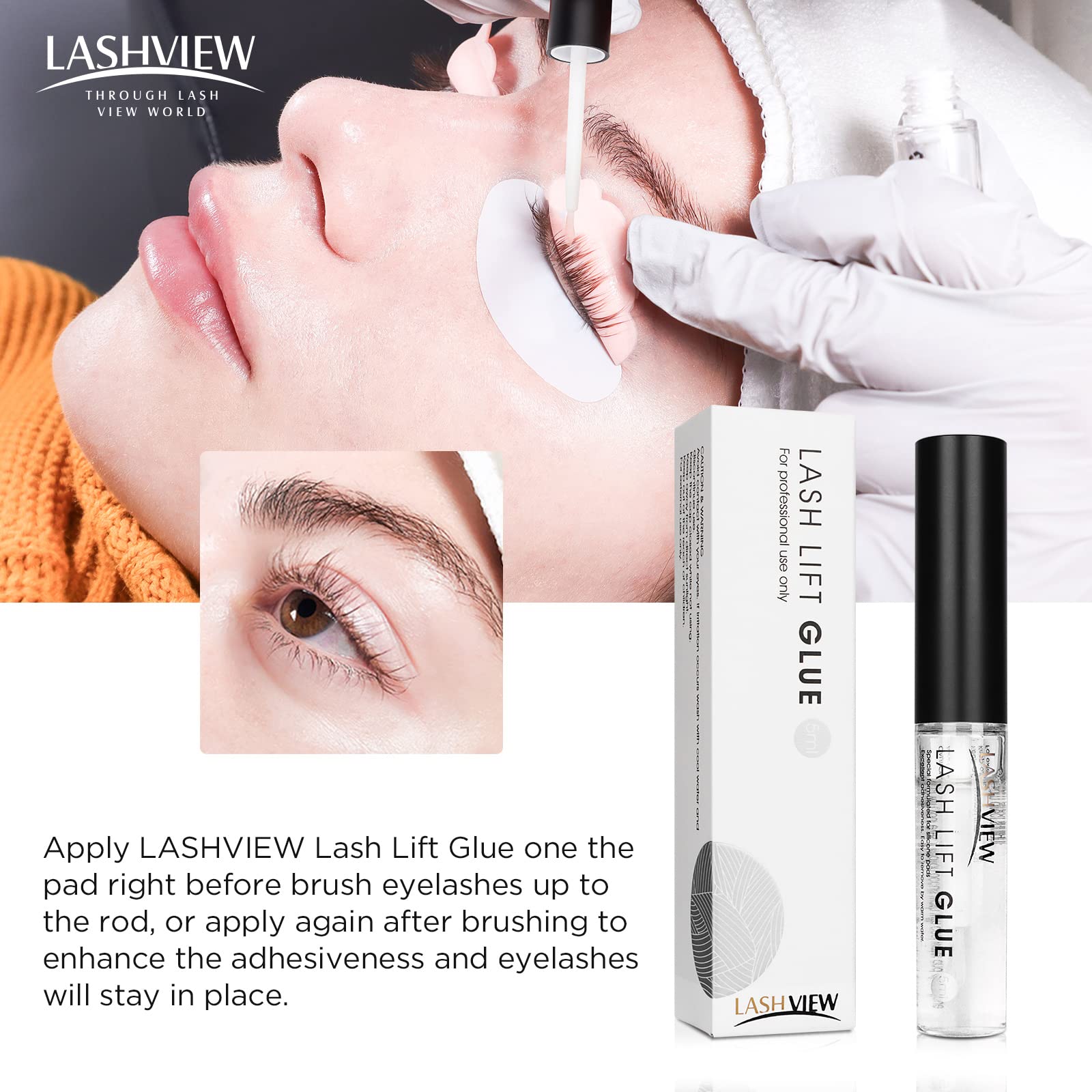 LASHVIEW Lash Lift Glue, Eyelash Perm Glue,Lash Lift Adhesive,Eyelash Lift Glue,Lash Perm Glue,No Irritation and Odorless,5ML.