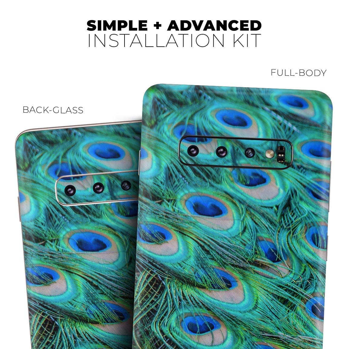 DesignSkinz Neon Multiple Peacock Protective Vinyl Decal Wrap Skin Cover Compatible with The Samsung Galaxy S20 (Screen Trim & Back Glass Skin)