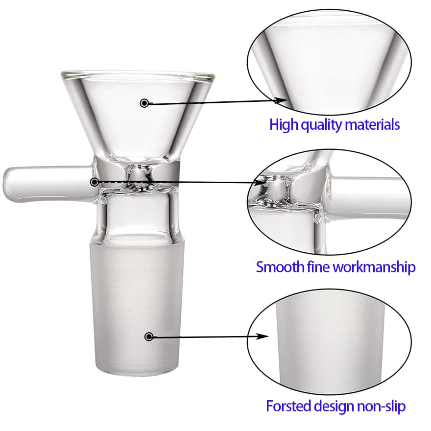 10 Pcs Mini Glass Bowls, 14mm Small Glass Funnel with Handle,Kitchen Funnels for Filling Bottles
