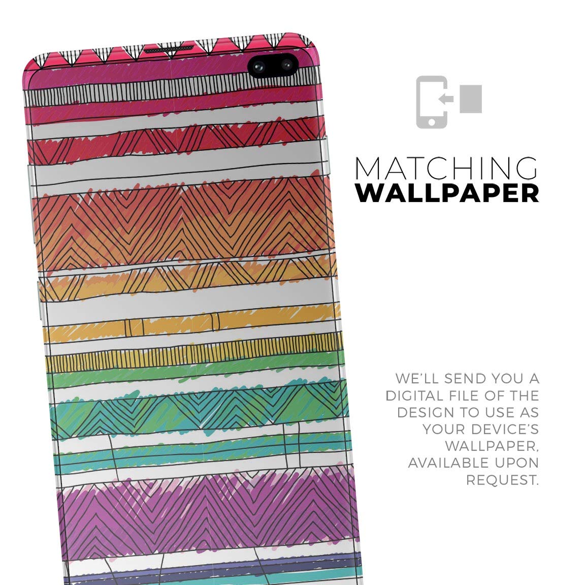 DesignSkinz Crayon Colored Doodle Patterns Protective Vinyl Decal Wrap Skin Cover Compatible with The Samsung Galaxy S20 (Screen Trim & Back Glass Skin)