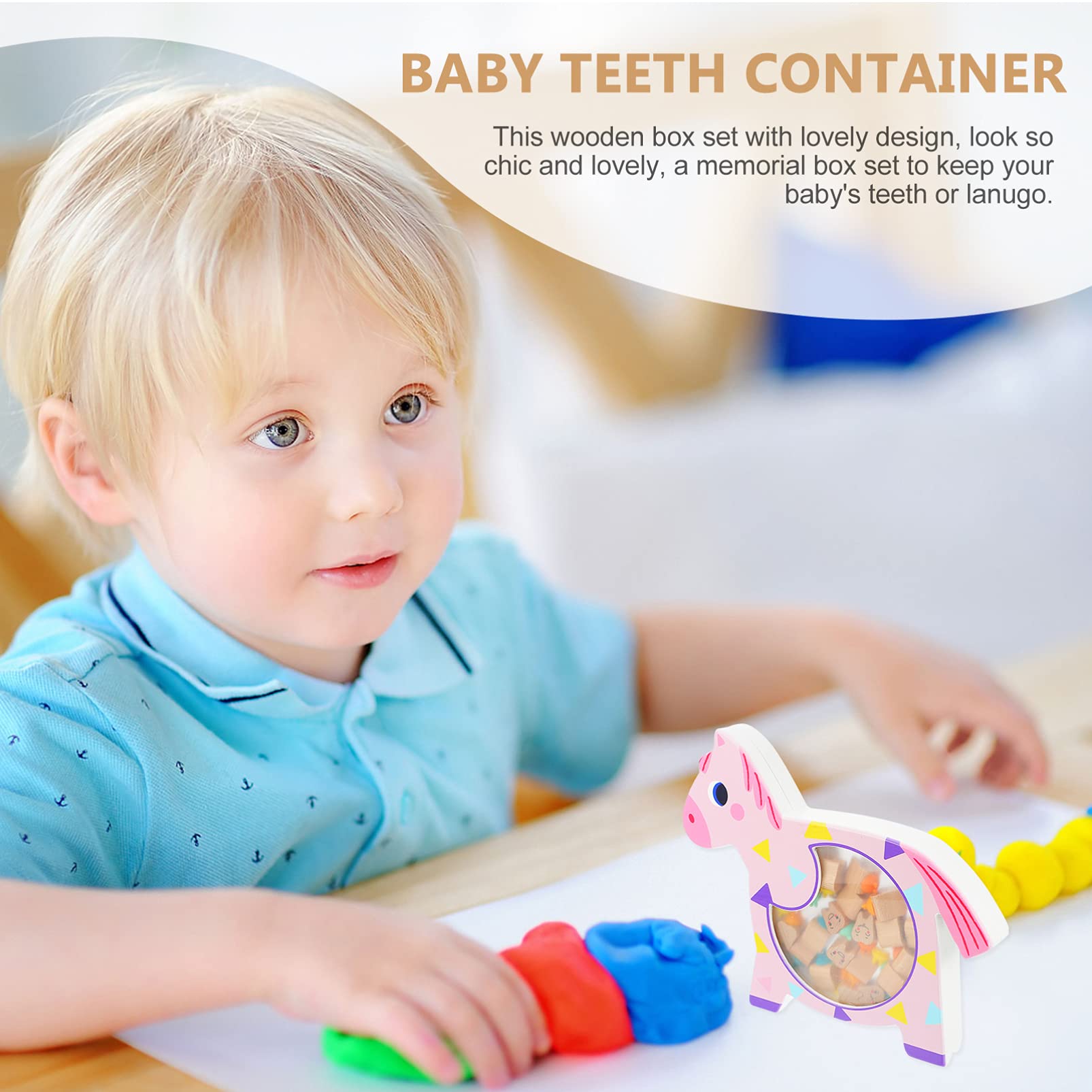 20pcs Boxes Children's Tooth Box Baby Bottles Newborn Teeth Tooth Storage Deciduous Tooth Case Baby Milk Bottle Baby Memorial Lanugo Container Toddler Organizer Commemorate Wooden