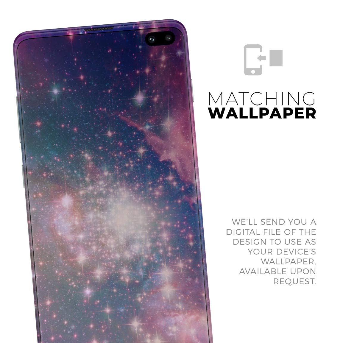 DesignSkinz Vibrant Sparkly Pink Space Protective Vinyl Decal Wrap Skin Cover Compatible with The Samsung Galaxy S20 (Screen Trim & Back Glass Skin)
