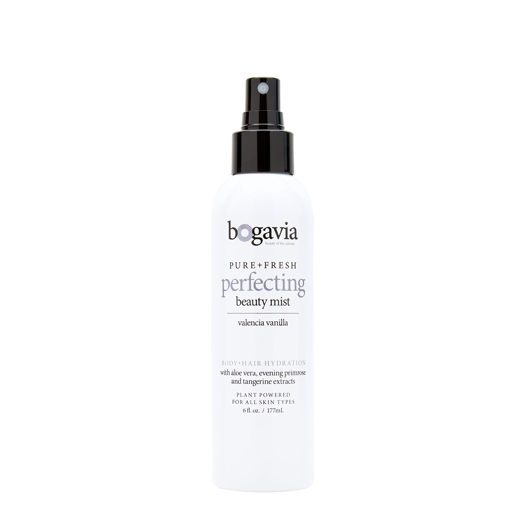 BOGAVIA Perfecting Beauty Mist for Body & Hair | Aromatic Repair & Refresh | Vanilla, Aloe Vera, Evening Primrose & Tangerine Extracts | Vegan, Gluten Free & No Chemical Preservatives