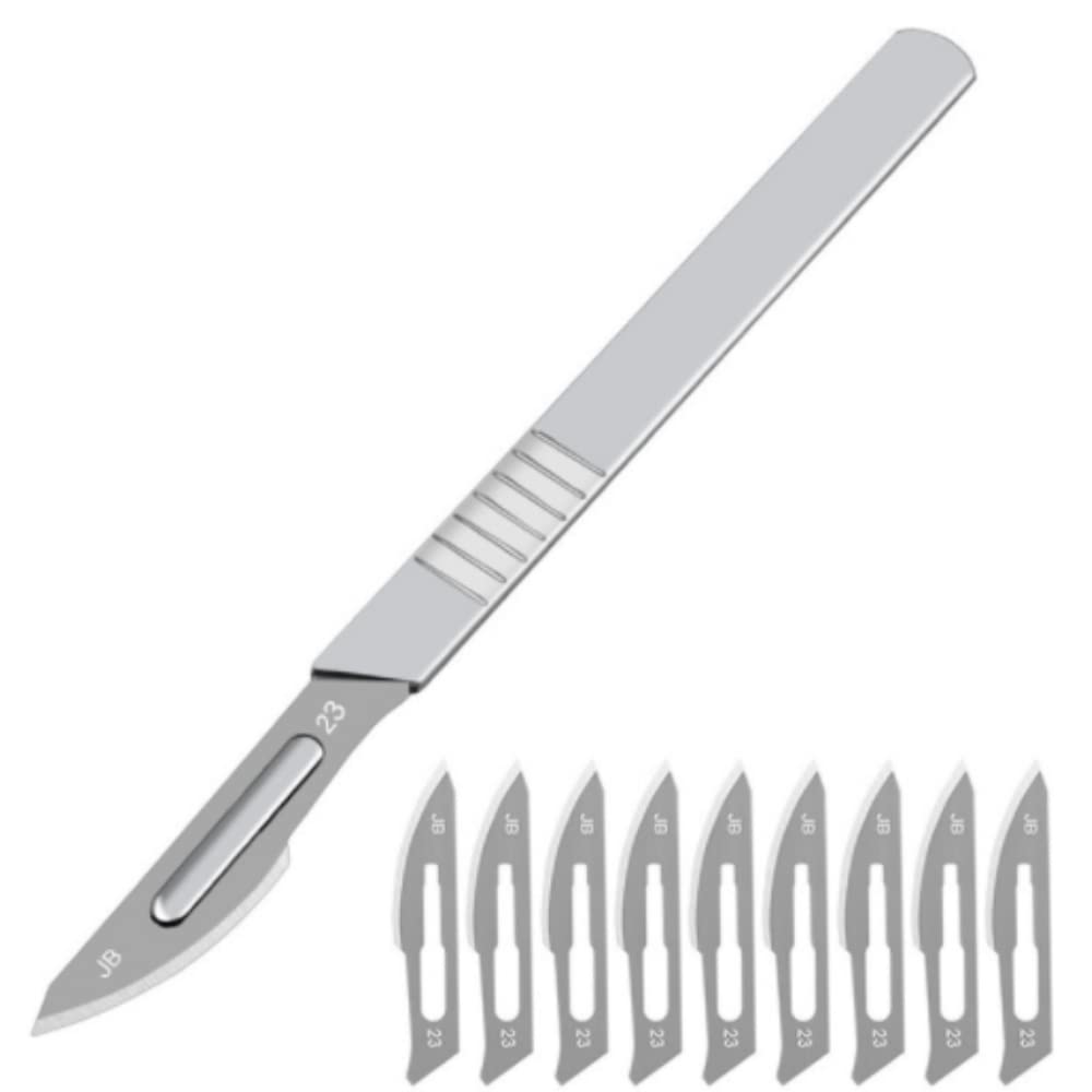 1 Pc Scalpel Blades Scalpels Surgical Sterile Blades with 10 Pcs Replaceable Knife Blades Carbon Steel Blades for Callus Removal,Sculpting, Cutting,Crafts & More