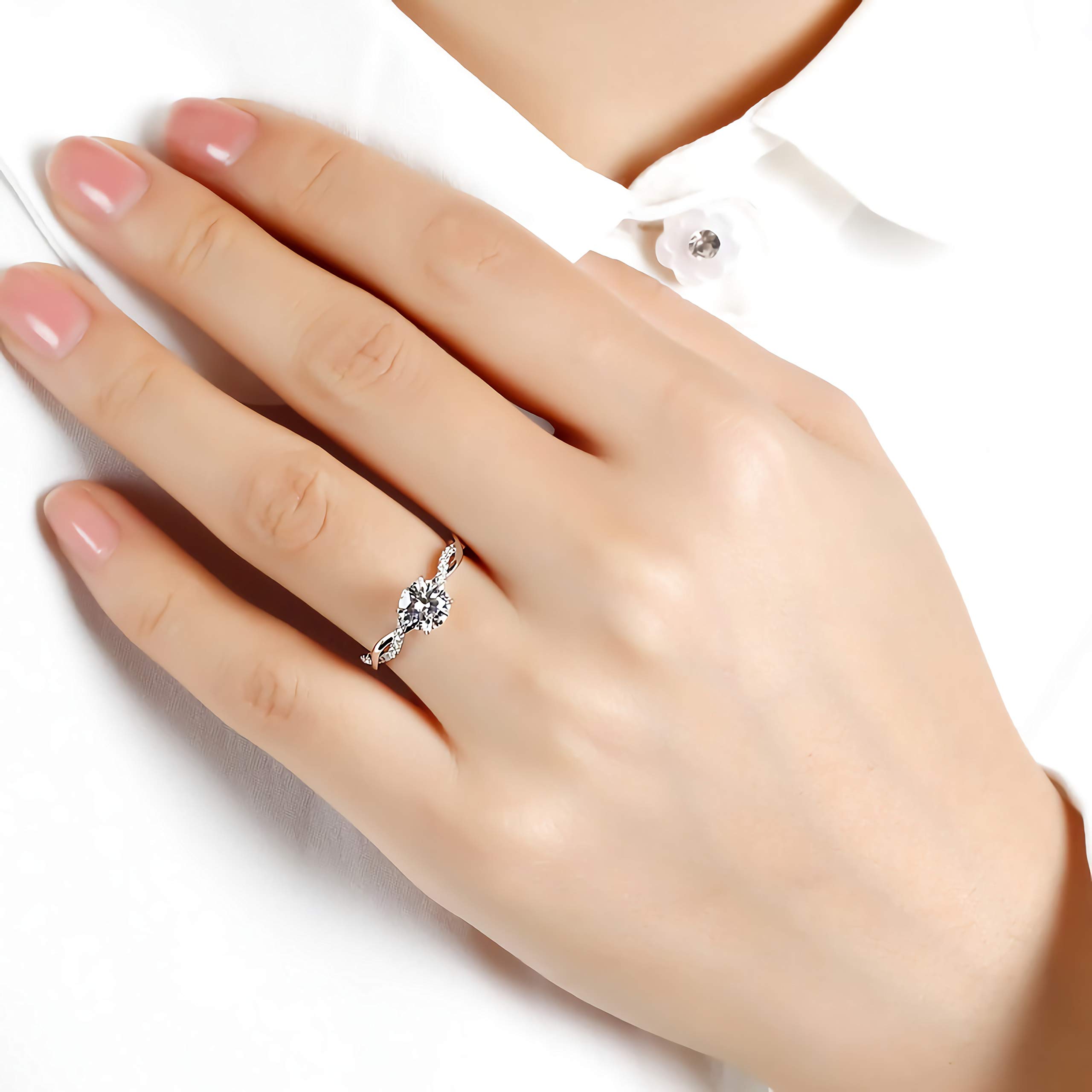 1.16 Carat (ctw) moissanite engagement rings for women - 18K ring moissanite rings-9
