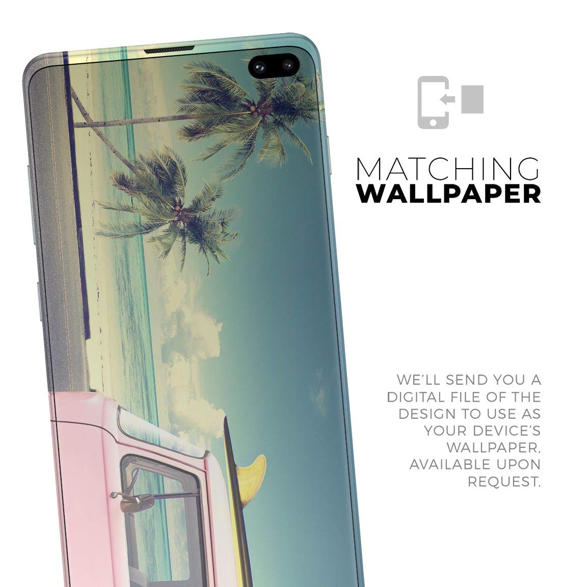 DesignSkinz Beach Trip Protective Vinyl Decal Wrap Skin Cover Compatible with The Samsung Galaxy S20 (Screen Trim & Back Glass Skin)