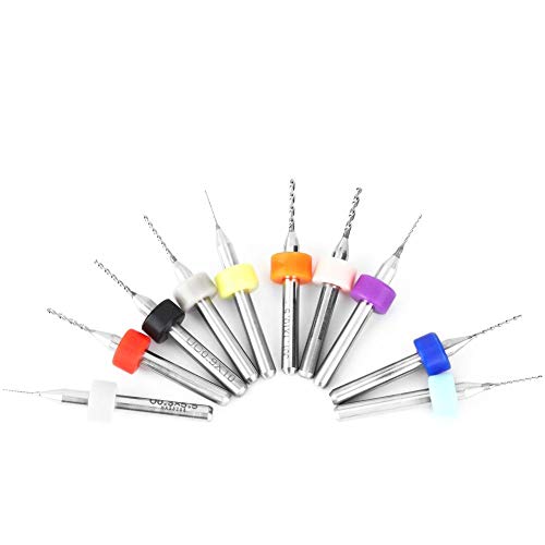 10Pcs/Set 0.3-1.2mm Print Circuit Board Drill Bits Carbide Micro Drill Bits Set PCB CNC Rotary Drilling Tool for Print Circuit Board Stone