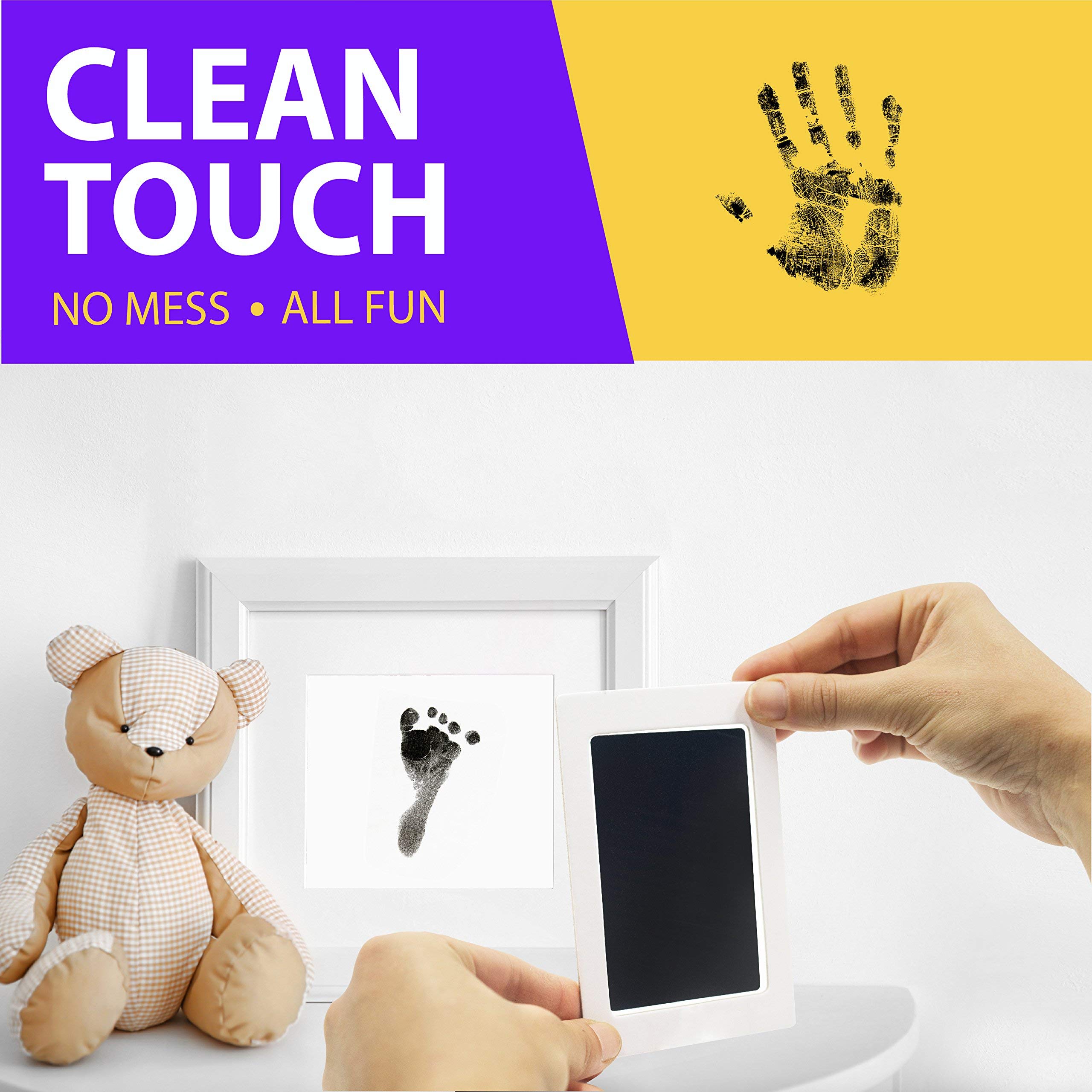 Baby Memory Book + Clean-Touch Ink Pad + 28 Monthly & Milestone Stickers. The Perfect Newborn Bundle for A New Mom by Tiny Gifts