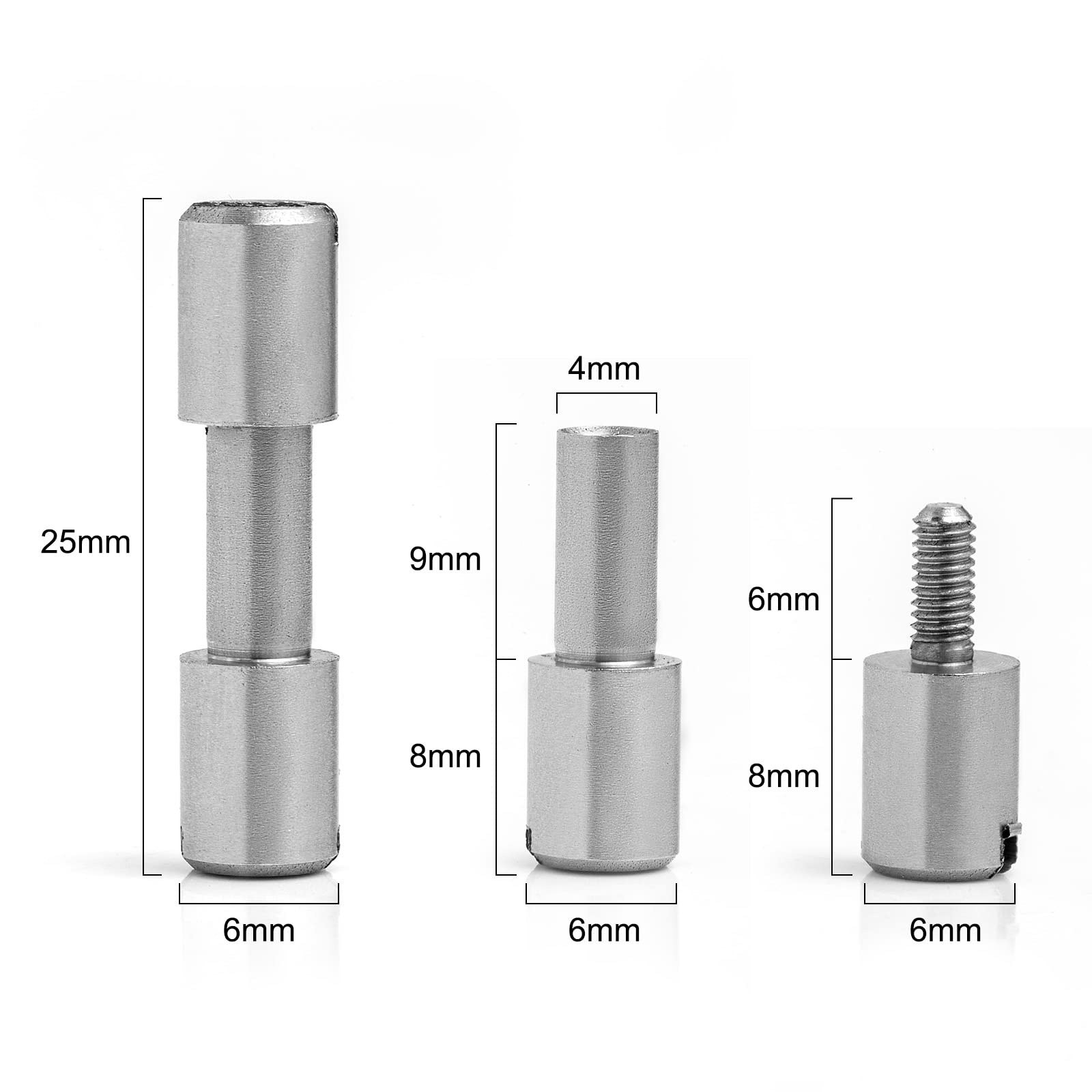 10 sets of brass bracket bolt fasteners tactical lock rivets, knife DIY tool handle fastener revision, EDC knife screw(Head Diameter 6 mm)