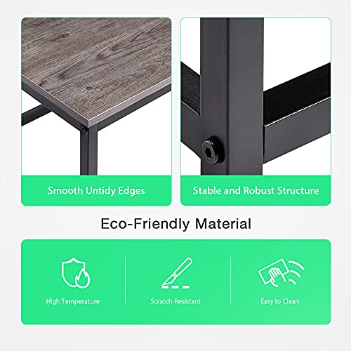 AZL1 Life Concept Coffee Table with Metal Frame,Clean, contemporary design meets rustic industrial style,for living room, office, Dark Brown/Black