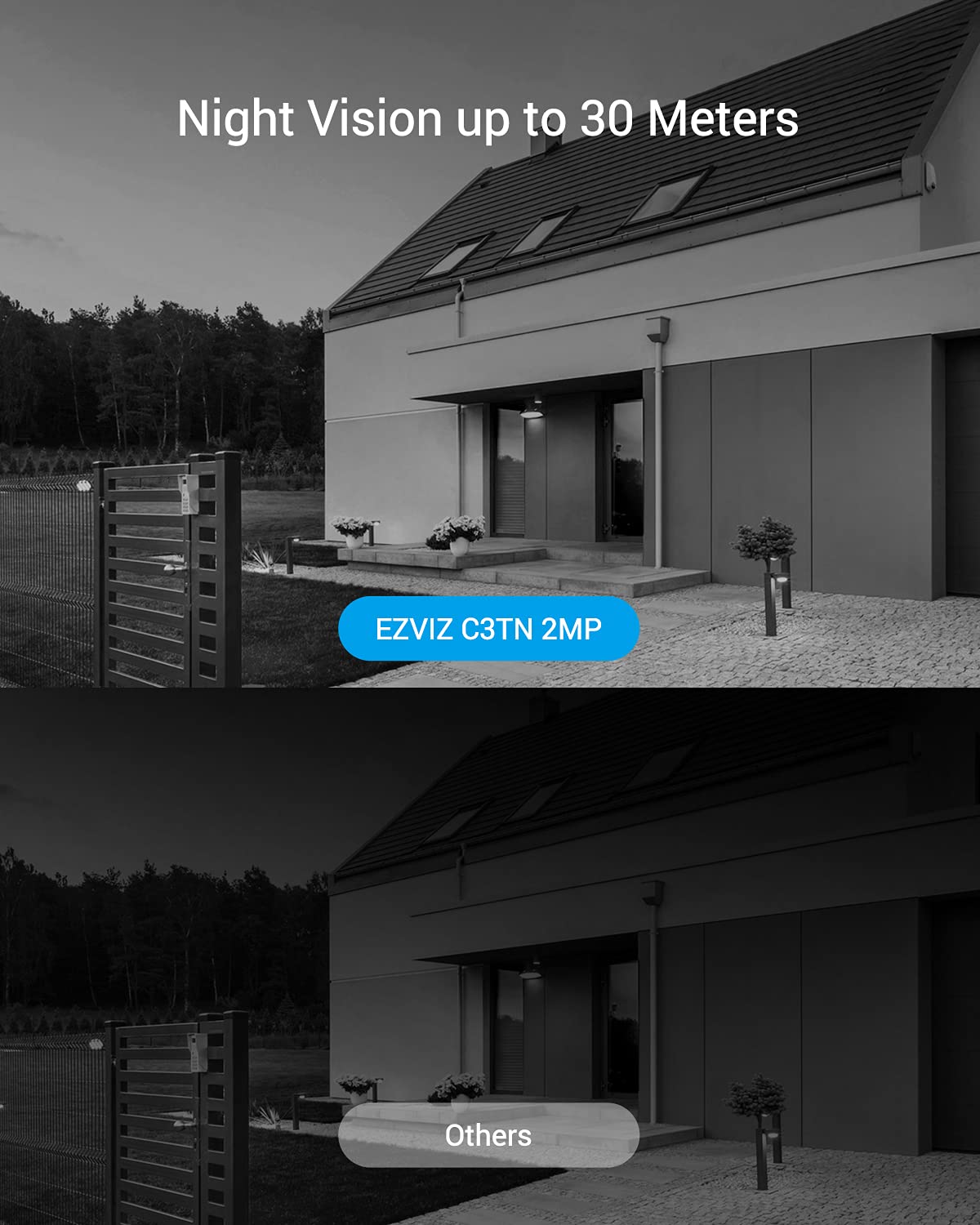 EZVIZ Security Camera Outdoor, 1080P WiFi Camera with Motion Alert, 100ft Night Vision and IP67 Waterproof, Compatible with Alexa Google Home | C3TN