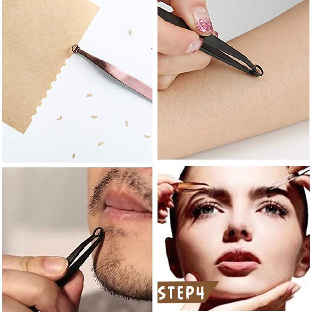 Anvirtue Universal Nose Hair Trimming Tweezers, Stainless Steel Eyebrow Trimmer, Friendly Round Tip, No Mirror Needed Easy Cut, for Noses, Sideburns, Brow, Body (1PC)