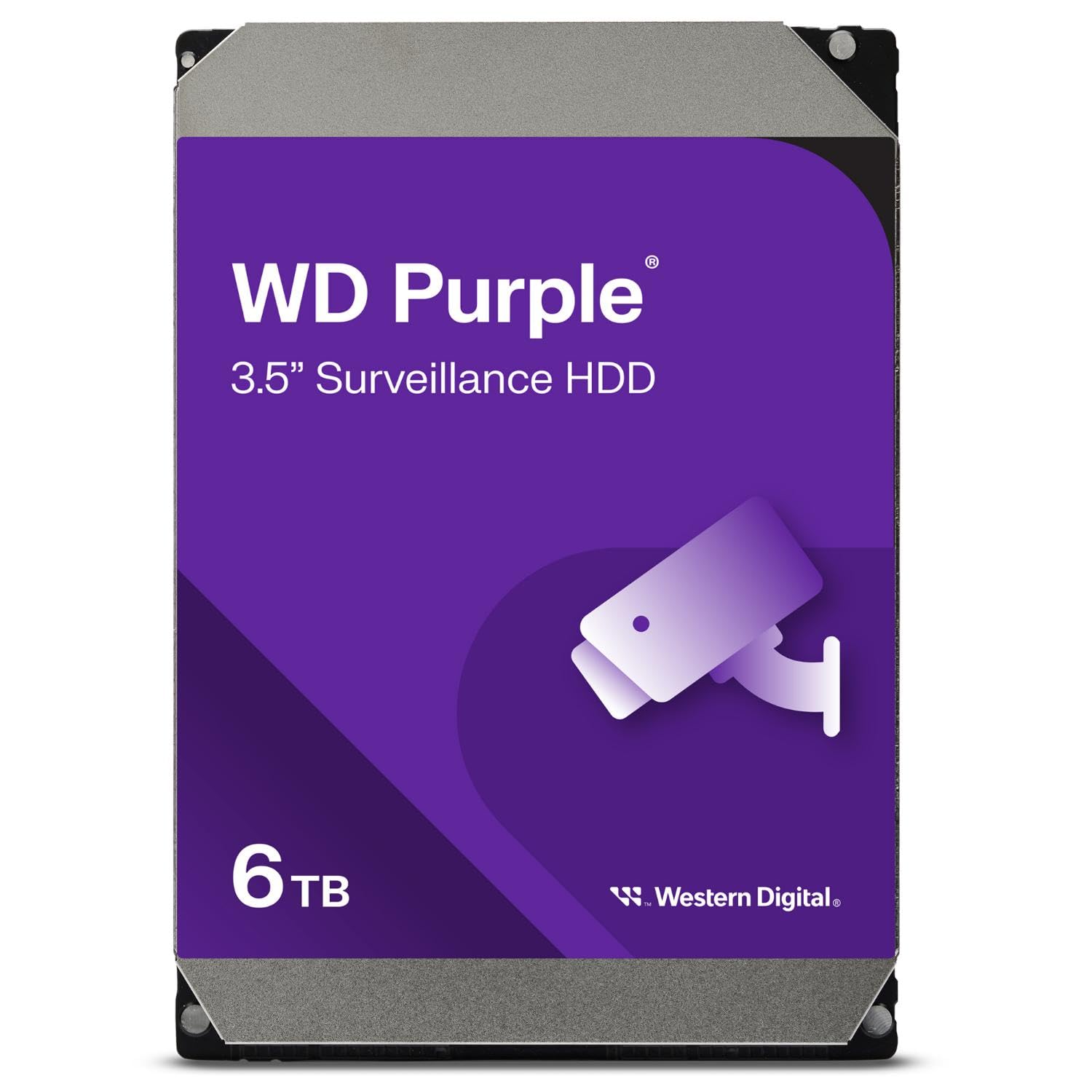 Western Digital 6TB WD Purple Surveillance Internal Hard Drive HDD - SATA 6 Gb/s, 128 MB Cache, 3.5" - WD62PURZ