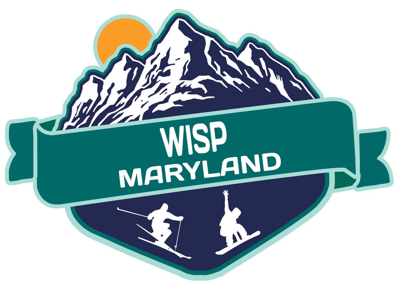 Wisp Maryland Ski Adventures Souvenir 2 Inch Vinyl Decal Sticker Mountain Design
