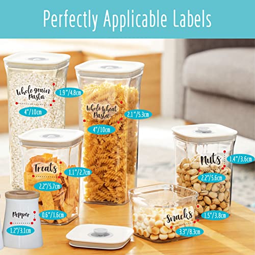 Hebayy 281 PCS Clear Cursive Pantry Labels Set Water Resistant with Customizable Stickers for Food Containers, Jars