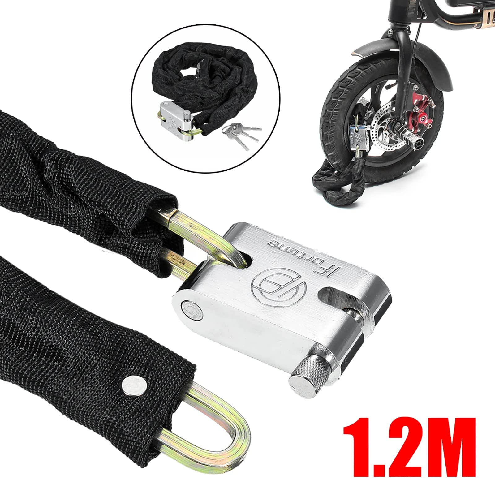 1.2M Metal Motor Bike Bicycle Motorcycle Alarm Sturdy Wheel Brake Lock Security