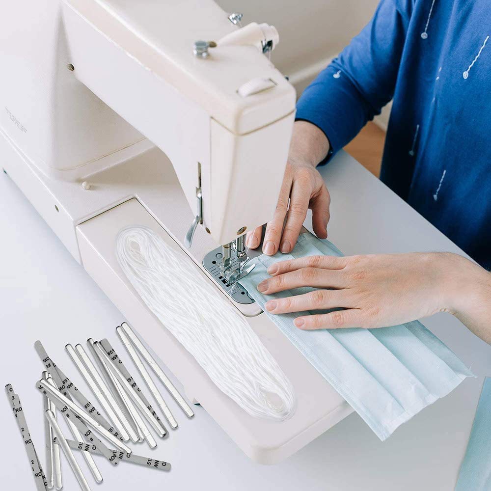 100 PCS Nose Bridge Strips, Aluminum Metal Nose Strip, Shed Protector, Adjustable Nose Clips Wire for DIY Face Making Accessories for Sewing Crafts