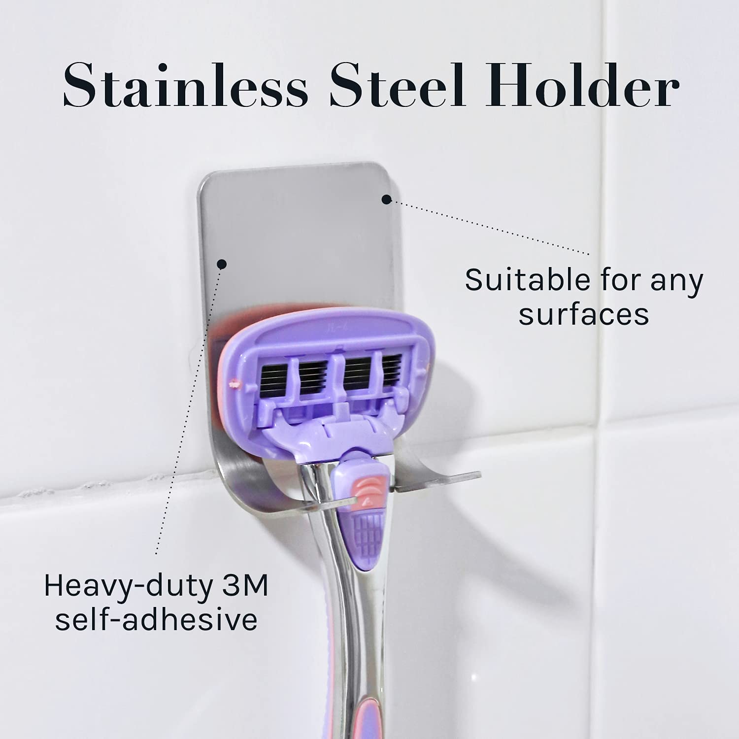 AOA Studio Women's 5-Blade 7pc Kit Including 1pc Handle 5pcs Five-Blade Heads from Swedish1pcs Stainless Steel Shower Hook Hydrating Aloe and Vitamin E Strip Cleanest, Closest, Comfortable Shave