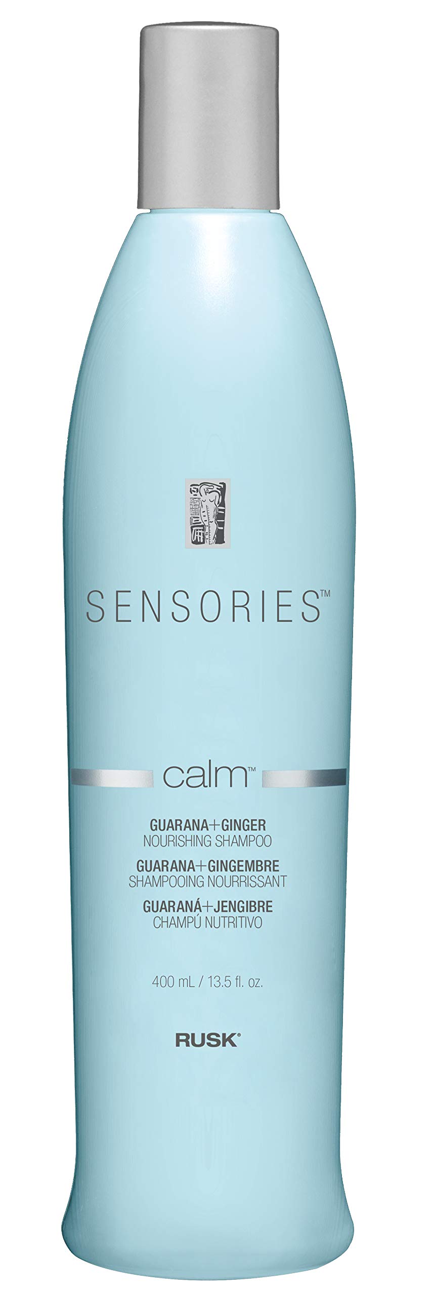 RUSK Sensories Calm Guarana and Ginger Shampoo, 13.5 oz - Nourishing Formula for Shine and Moisture, 1 Ct