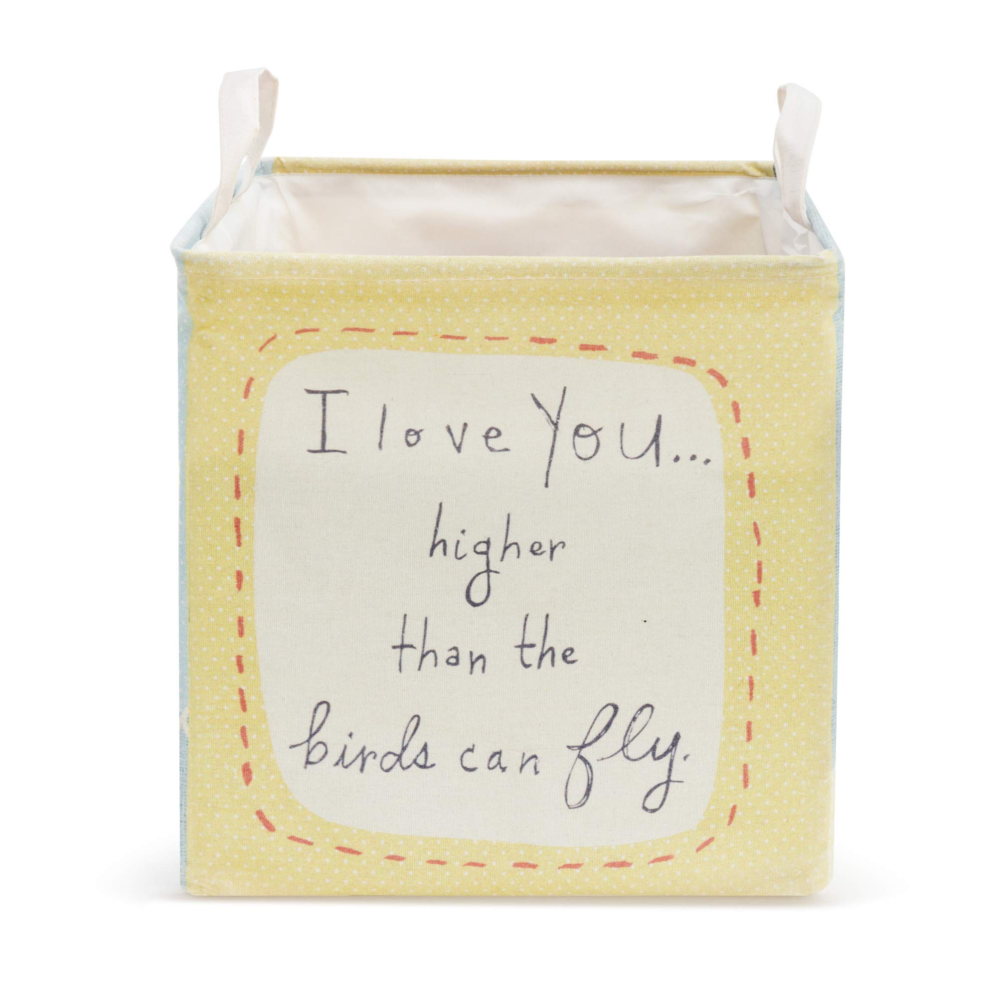DEMDACO Love You Deeper Than Ocean Sunshine Yellow Small Square 16 x 12.5 Cotton Children's Nursery Laundry Hamper