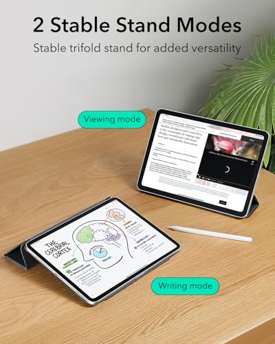 ESR for iPad Mini 7 A17 Pro Case, iPad Mini 7th/6th Generation Case (2024/2021), Slim Trifold Two-Way Stand, Powerful Magnetic Attachment, Durable Protection, Supports Pencil Pro&Pencil(USB-C), Black