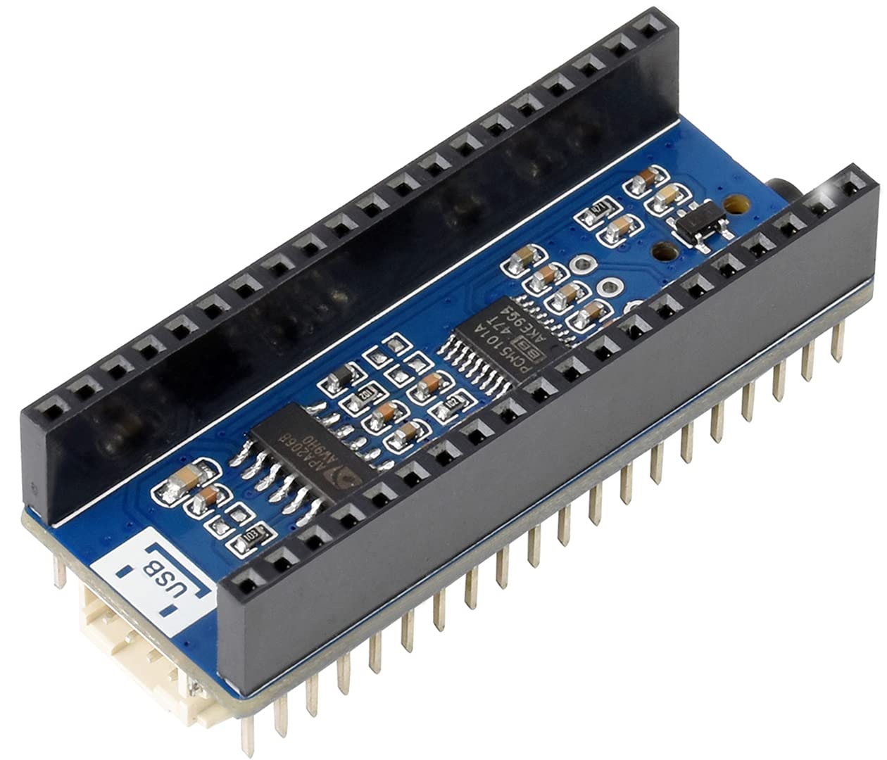 Bicool Audio Expansion Module for Raspberry Pi Pico, PCM5101A Low Power Stereo Decoder,8~384000Hz Sampling Rate, Dual Channels Speaker Headers,Using I2S Bus,HeadphoneSpeaker Output Concurrently