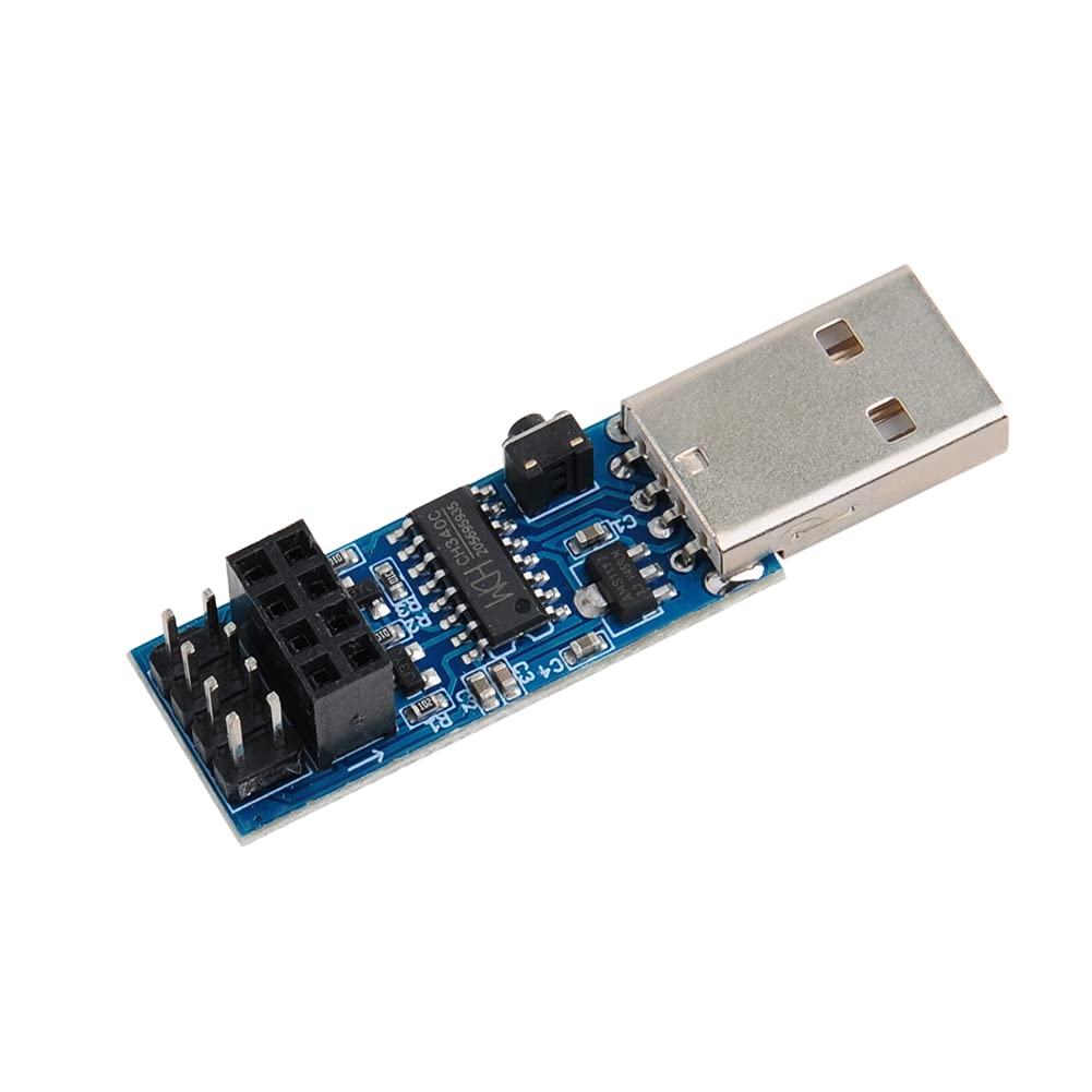 Stemedu 2PCS USB to ESP8266 Adapter Module ESP-01 Prog ESP-01S Programmer Downloader CH340C Driver with Reset Button, Easy to use