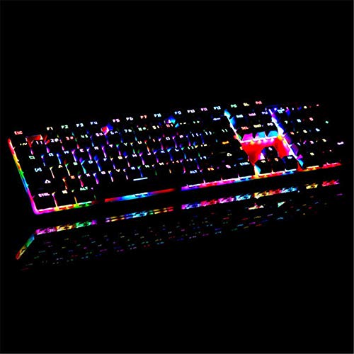 Teerwere Gaming Keyboard 104 Key RGB Backlit Mechanical Gaming Keyboard Blue Switch for Gamers Officers Mechanical Gaming Keyboard (Color : Gray, Size : One Size)