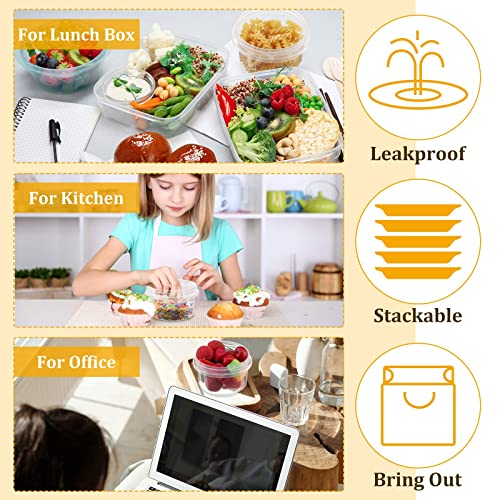 36 Pack Freezer Storage Containers with Lids, Reusable Twist Top Containers for Soup, Round Wide Mouth Lunch Jars, Freezer Deli Containers (8 oz)