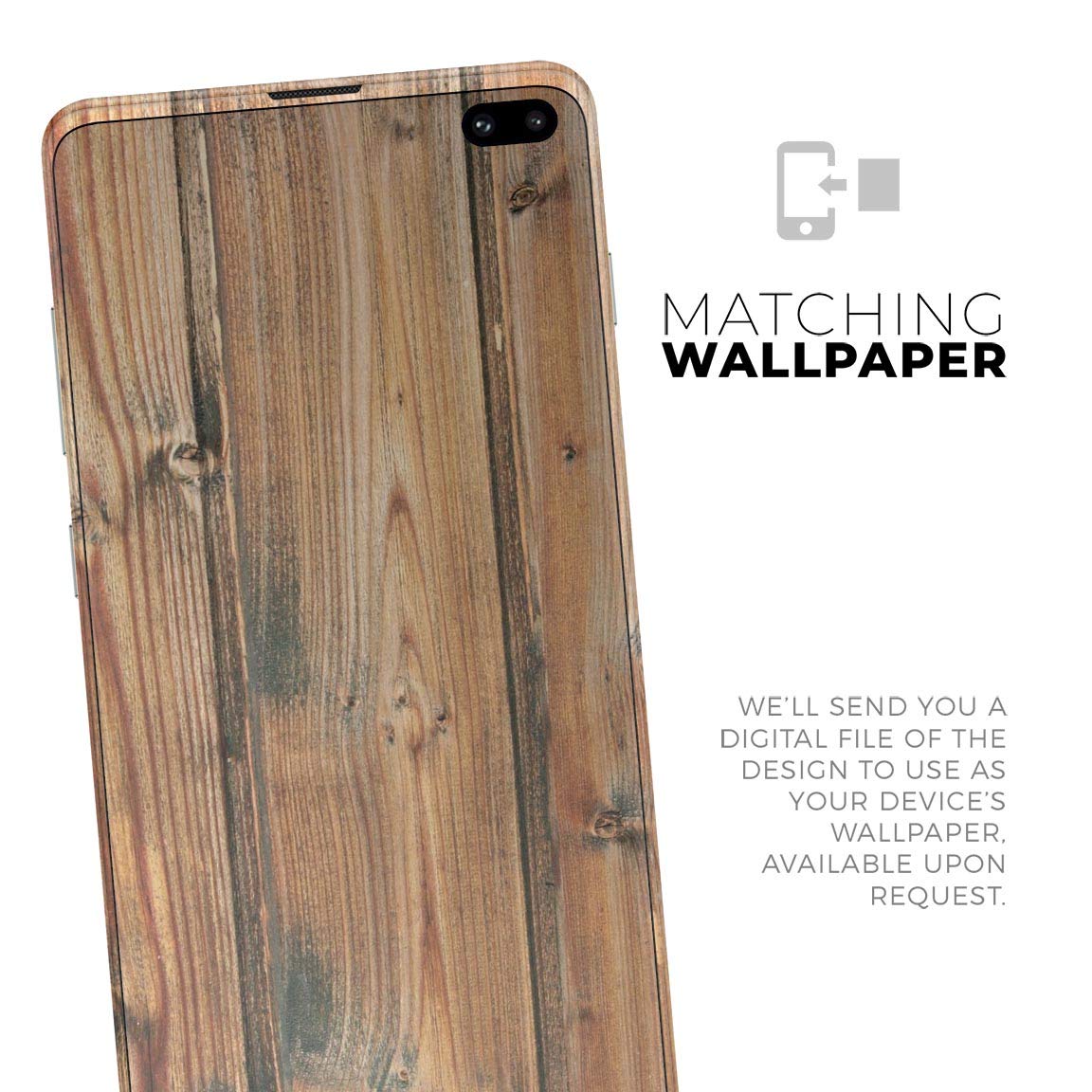 DesignSkinz Vertical Raw Aged Wood Planks Protective Vinyl Decal Wrap Skin Cover Compatible with The Samsung Galaxy S20 (Screen Trim & Back Glass Skin)