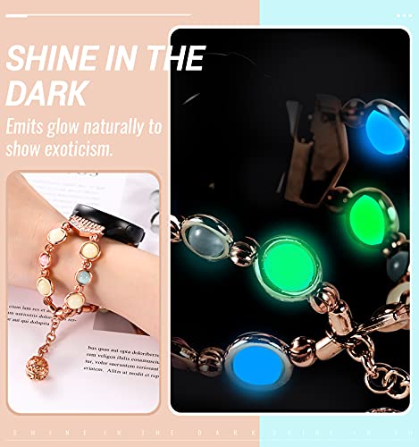 TiMOVO Beaded Fashion Band Compatible with Galaxy Watch Active 2/Active/Galaxy Watch 7/6/5/4 40mm 44mm, Elastic Beaded Night Luminous Beads Band Strap for Women, Rose Gold