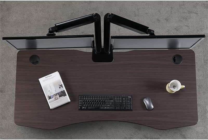 ApexDesk Flex Series 60" Electric Height Adjustable Standing Desk with Curved Top and Memory Preset Controller (Walnut)