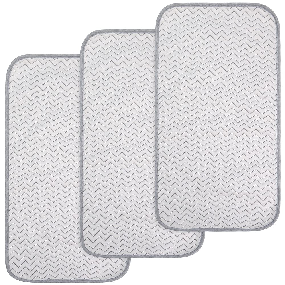 BlueSnail Ultra Soft and Absorbt Quilted Waterproof Changing Pad Liner 3pk (Gray)