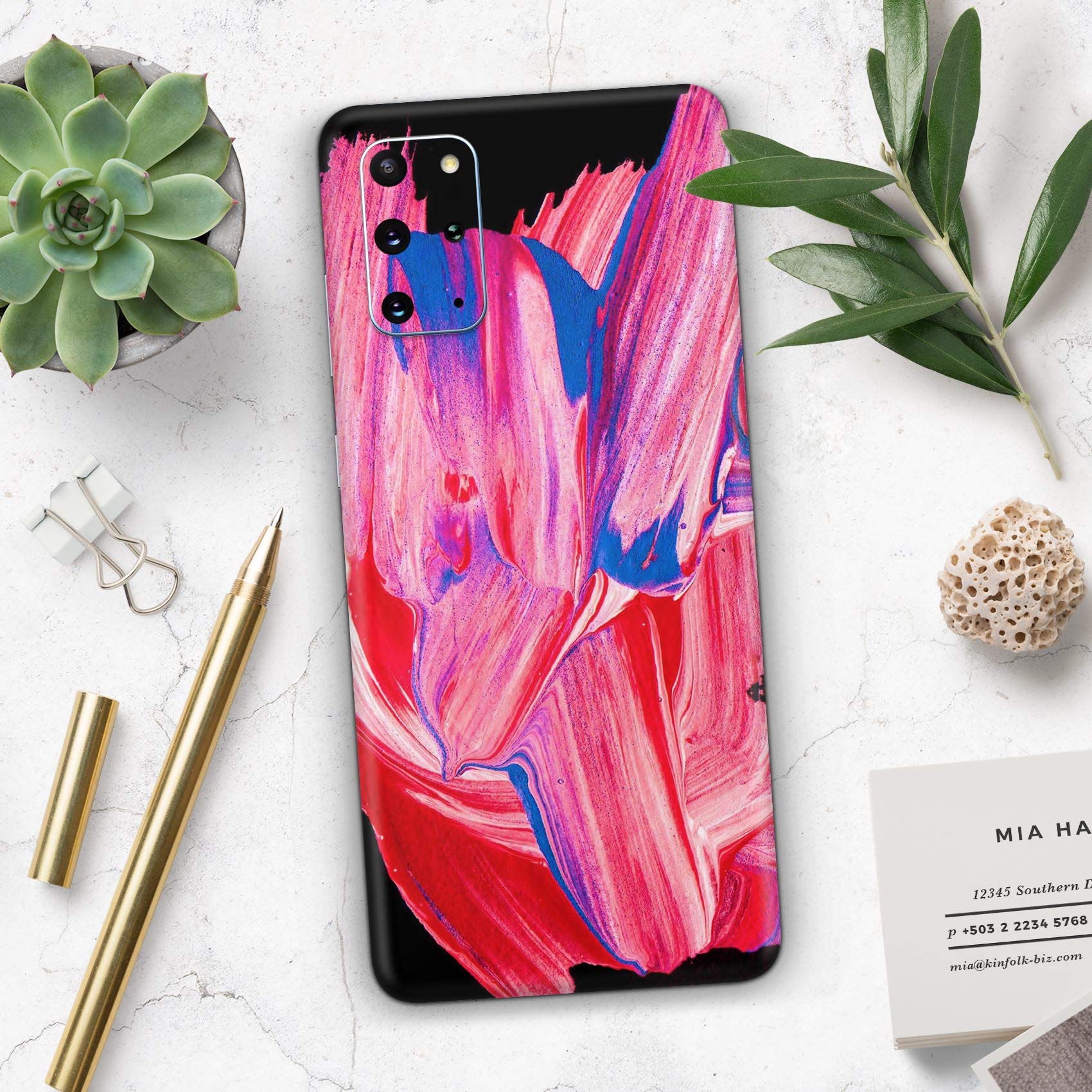 DesignSkinz Liquid Abstract Paint V10 Protective Vinyl Decal Wrap Skin Cover Compatible with The Samsung Galaxy S20 (Screen Trim & Back Glass Skin)