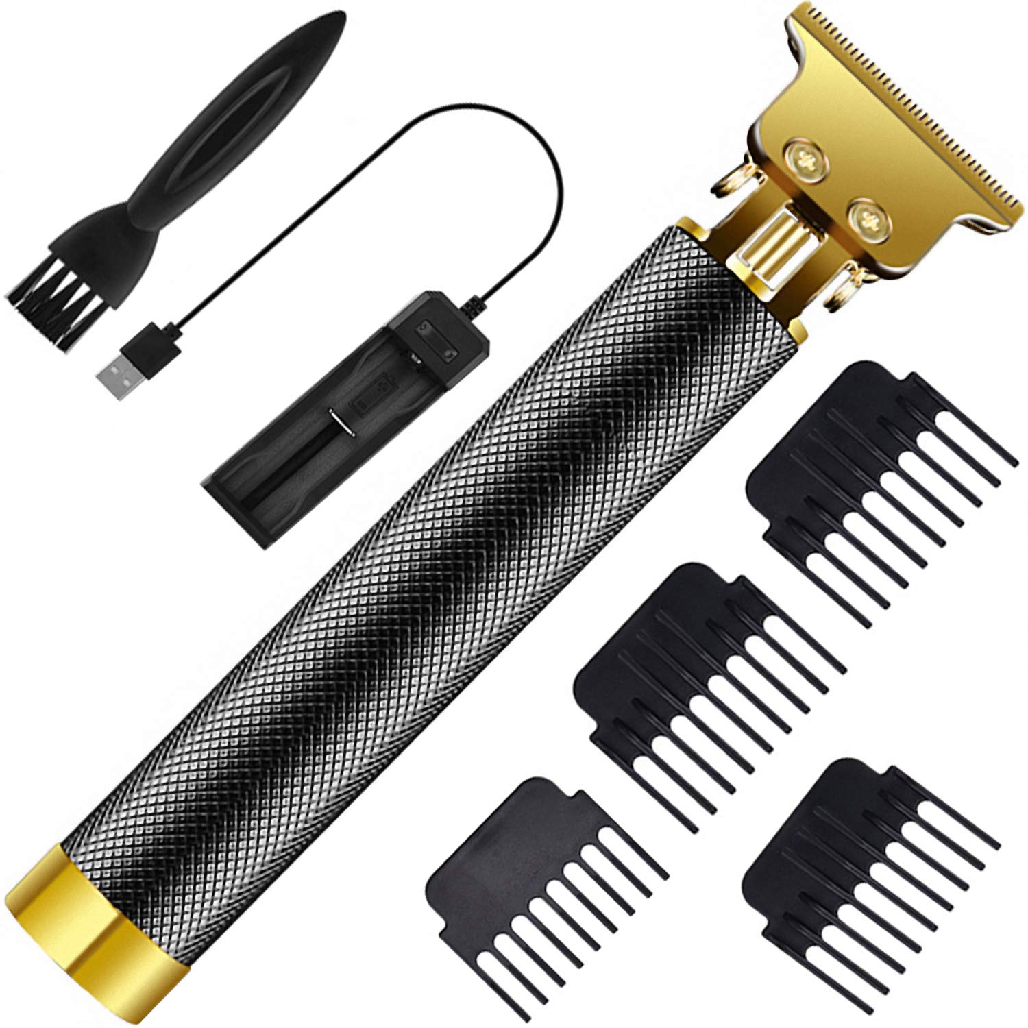 AUPancc Winnieindustries Professional Cordless Rechargeable Hair Trimmer,0mm Baldheaded Hair Clippers T-Blade Hair Clipper for Men Zero Gapped Detail Beard Shaver Barbershop