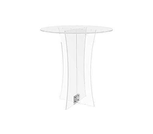 FixtureDisplays® Clear Plexiglass Lucite Acrylic Round Dining/Tradeshow Table, 28" Diameter x 31" Height 10033-1