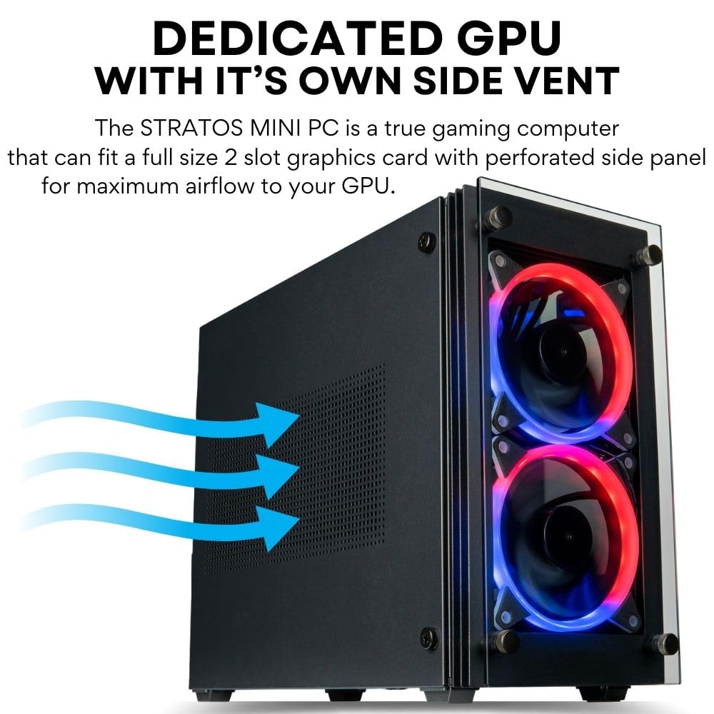 Empowered PC Stratos Mini Gaming Desktop - NVIDIA GeForce GTX 1660 Super, Intel 12-Core i7-12700KF Processor, 32GB DDR5 RAM, 1TB NVMe SSD, WiFi, Windows 11H - Tiny Liquid Cooled Gamer RGB Computer