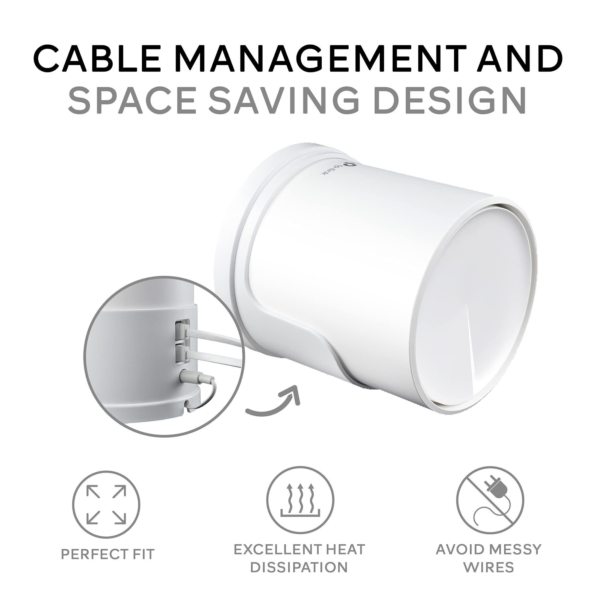 Bangcheer - Cable Organizer for Whole WiFi Booster, Home WiFi Mesh System for Tp Link Deco x20 and x60, Easy-to-Install Wall Mounted Holder for WiFi Booster, White, Pack of 3