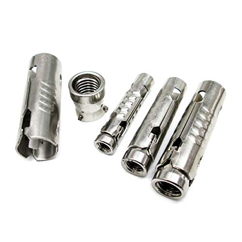L-A M6 304 Stainless Steel Expansion Tube Anchor Expansion Pipe Internal Expansion Bolt M6 for Solid Wall and Drywall Anchor(5 Pcs), silver