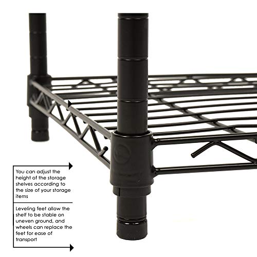 14x36x54 Inch 4-Shelf Storage Shelves Heavy Duty Shelving Unit for Kitchen Metal Shelves Garage Organizer Wire Rack Shelving Storage Unit Shelf Adjustable Utility NSF Certification Commercial