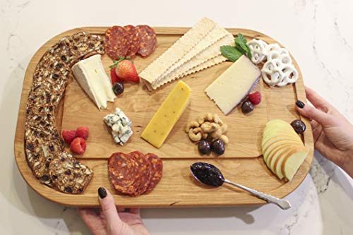 Walnut Hollow Solid Cherry Serving & Charcuterie Board for Entertaining, Weddings, and Gifts (42385)