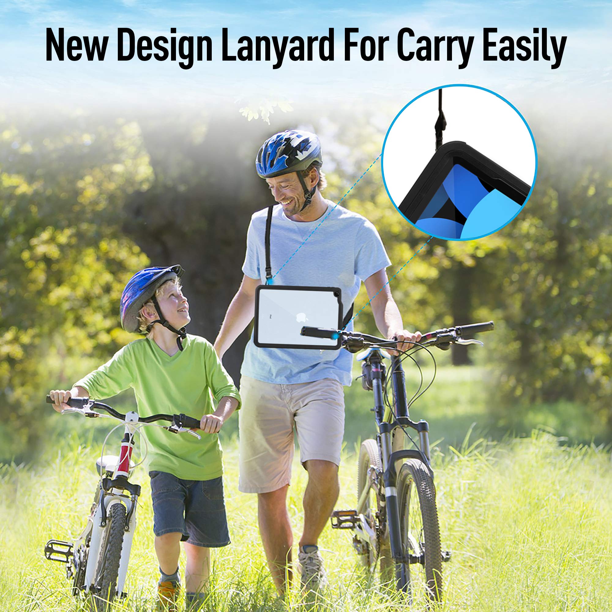 iPad Air 4/5 Waterproof Case 2020/2022, iPad Air 4th Gen/5th Gen 10.9 inch Underwater Protective Dustproof Shockproof Case Cover with 360 Full-Body Protection,with Lanyard and Kickstand