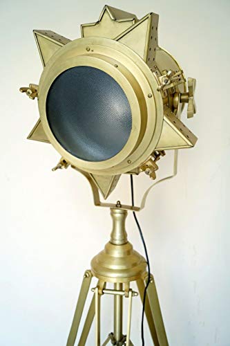 Hollywood Antique Heavy Classic Spot Light Search Light Tripod Floor Lamp Stand Collectibel