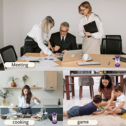 15 Minute Hourglasses Sand Timer - Tuffinix Plastic Classroom Sand Timers 15 Min for Kids School Bathroom Tea Game Kitchen Purple