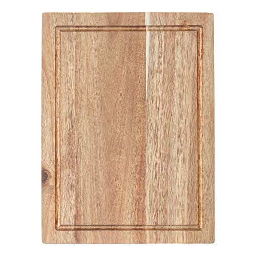 Glad Acacia Wood Cutting Board with Juice Grooves | Reversible Solid Butcher Block and Charcuterie Tray | Home Kitchen Supplies for Chopping and Serving